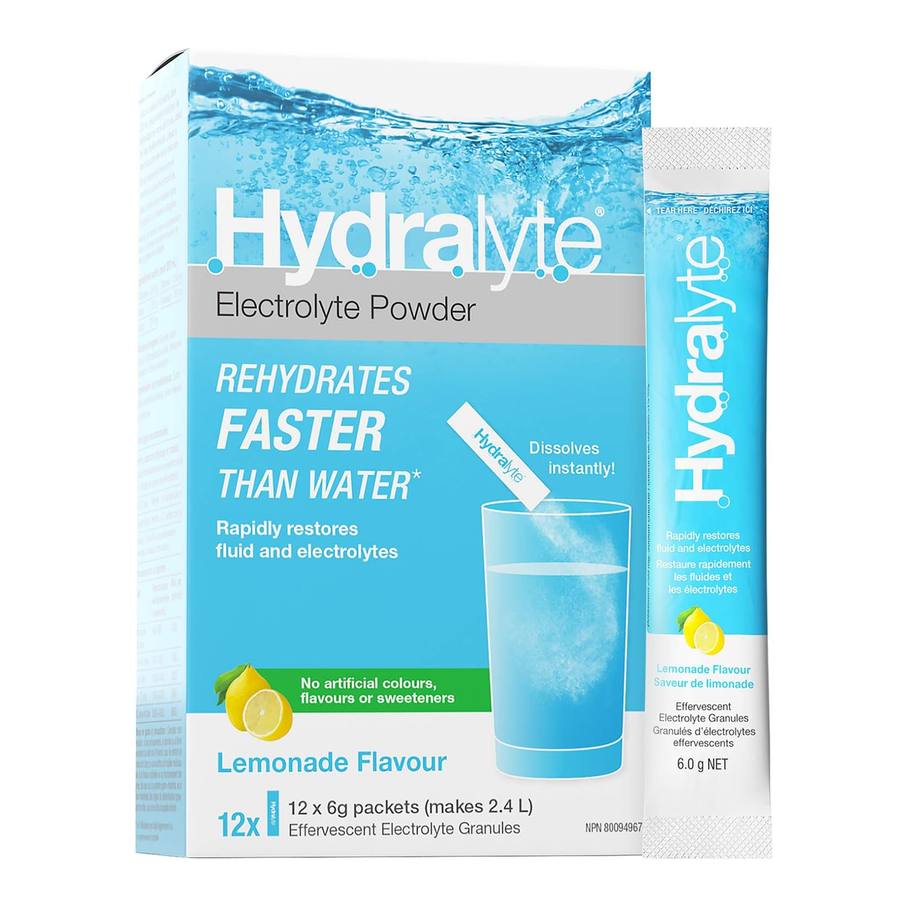 Hydralyte - Rehydration Electrolyte Powder - Lemonade | 12 x 6g – White ...