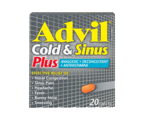 Advil - Cold & Sinus Plus, Ibuprofen 200 mg Caplets – White Cross E-Store