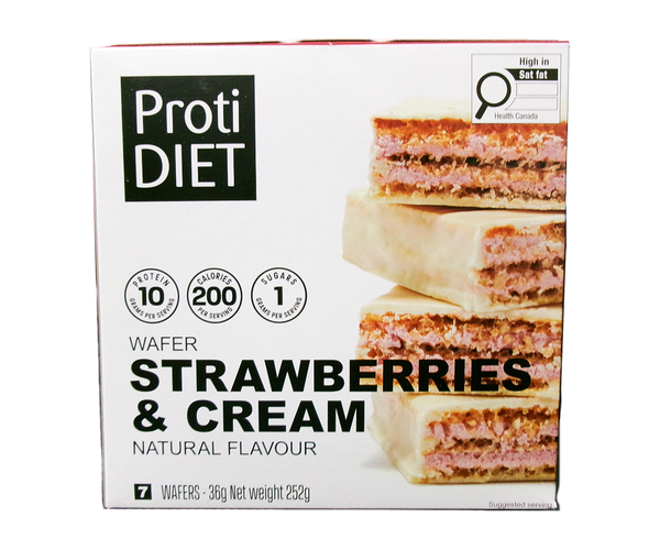 ProtiDiet - Protein Strawberry and Cream Wafers | 7 x 36 g – White ...