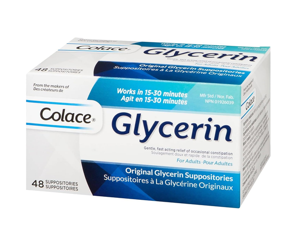 Colace - Glycerin Suppositories, Gentle Fast-Acting Relief | 48 Suppos ...