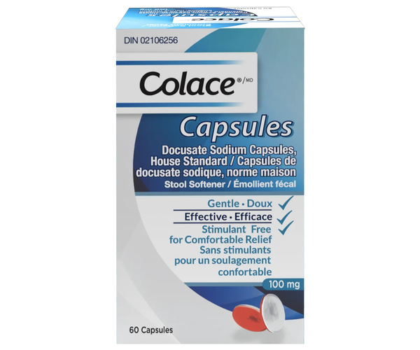 Colace - Stool Softener 100 mg | 60 Capsules – White Cross E-Store