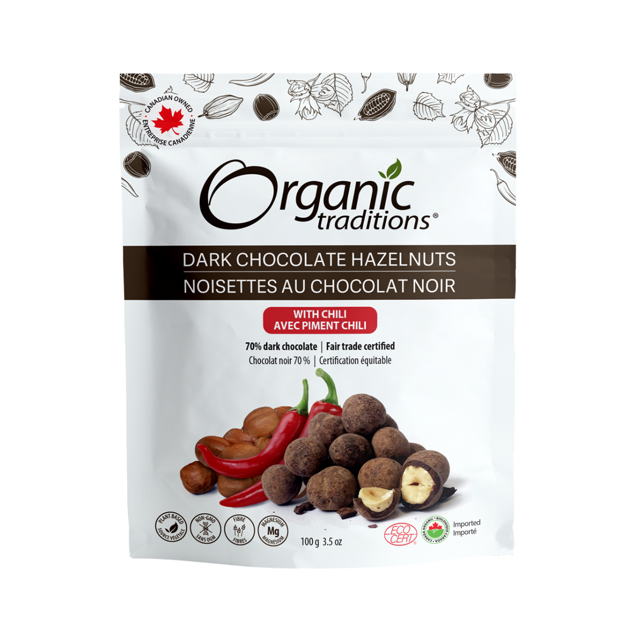 Organic Traditions - Hazelnuts, Dark Chocolate W Chili | 100 g – White ...