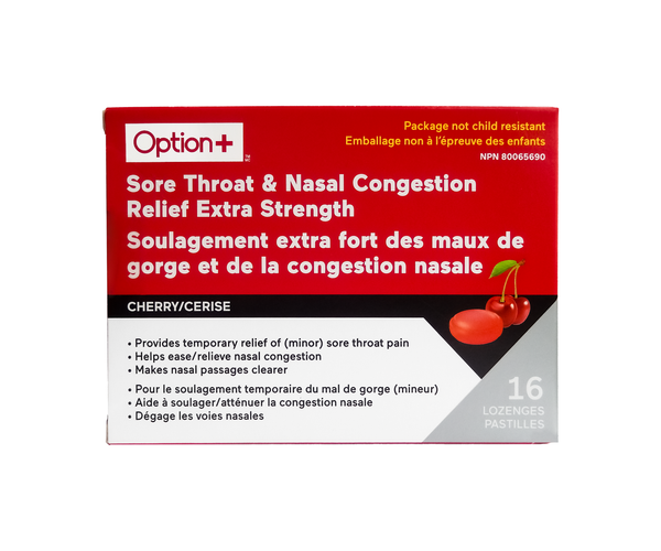 Option+ Extra Strength Oral Lozenges - Cherry Flavour | 16 Lozenges ...