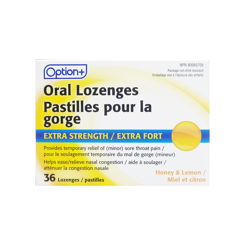 Option+ Extra Strength Oral Lozenges - Honey & Lemon | 36 Lozenges ...