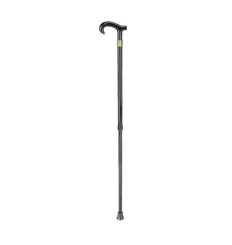Option+ Telescopic Aluminium Cane with T-Hook Handle | Black – White ...
