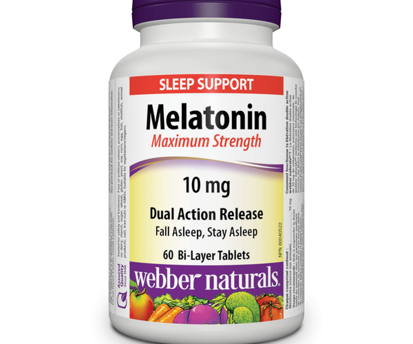 Webber Naturals - Melatonin Dual Action 10MG - Maximum Strength | 60 T ...