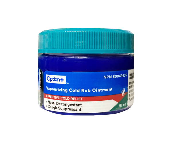 Option+ Vapourizing Cold Rub Ointment | 57 mL – White Cross E-Store