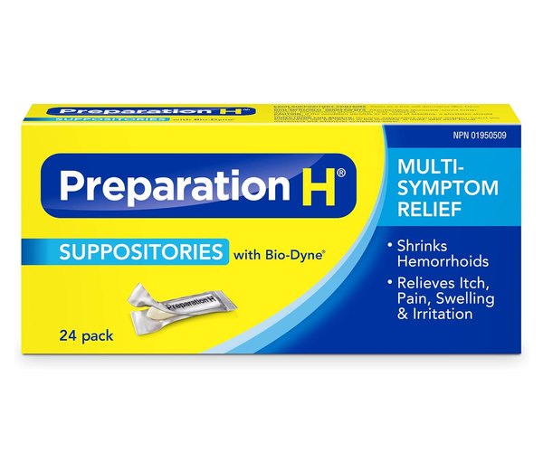 Preparation H - Multi-Symptom Relief Suppositories with Bio-Dyne | 24 ...