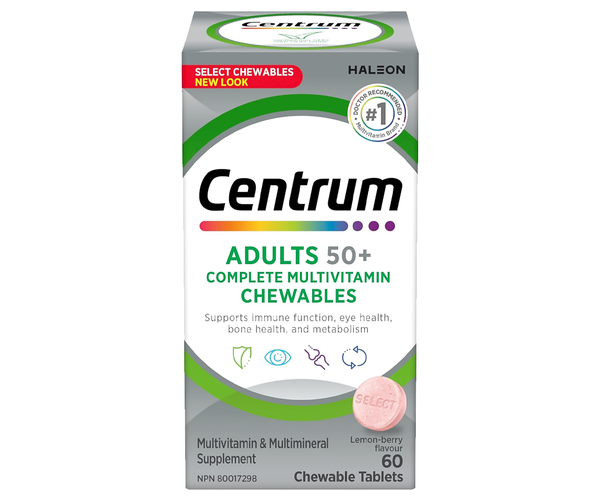 Centrum - Adults 50+ Complete Multivitamin & Mineral Supplement Chewab ...