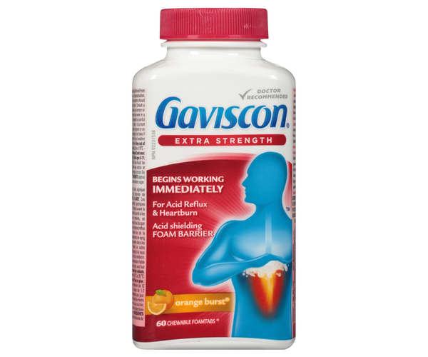 Gaviscon - Extra Strength Chewable Foamtabs, Orange Burst | 60 Tabs ...
