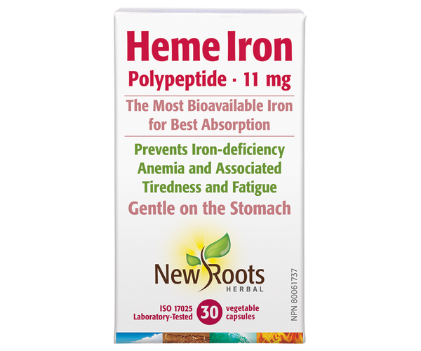 New Roots - Heme Iron Polypeptide 11 mg | 30 capsules – White Cross E-Store