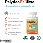 Polyride Ultra Fe - Iron + Vitamins B12 + C | 30 Capsules – White Cross ...