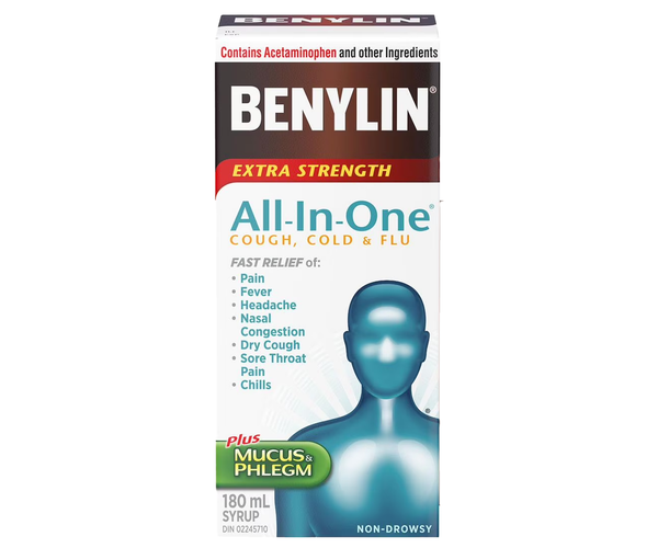 Benylin – Extra Strength All-In-One Syrup | 180 mL – White Cross E-Store