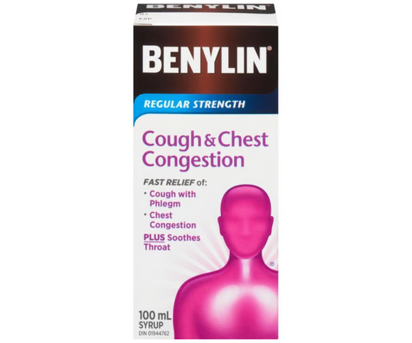 Benylin - Cough & Chest Congestion Syrup, Regular Strength | 100 mL ...