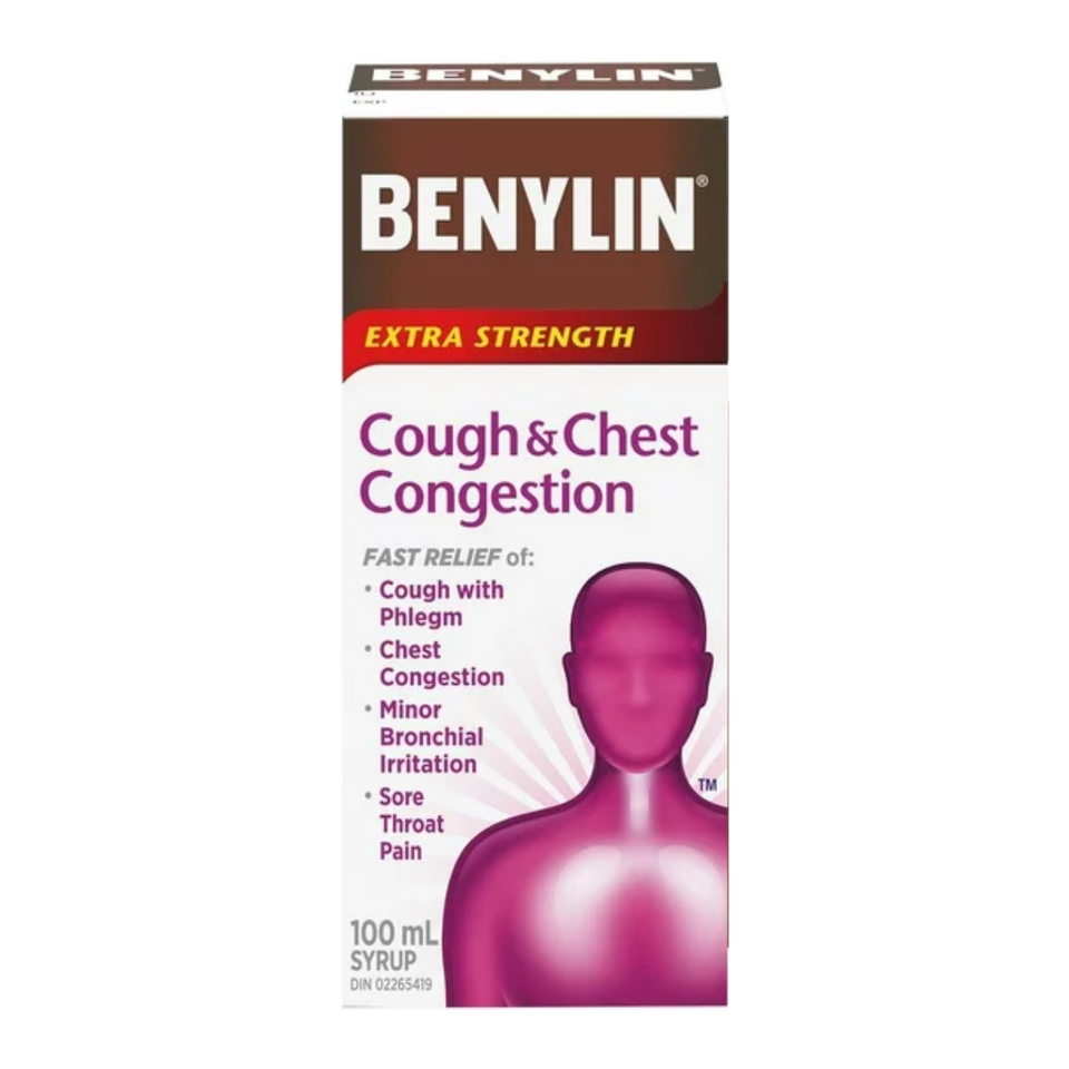 Benylin - Cough & Chest Congestion Syrup, Extra Strength | 100 mL ...