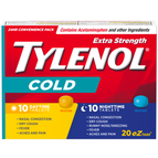 Tylenol Extra Strength Cold Tablets | 10 Daytime + 10 Nighttime Tablet ...