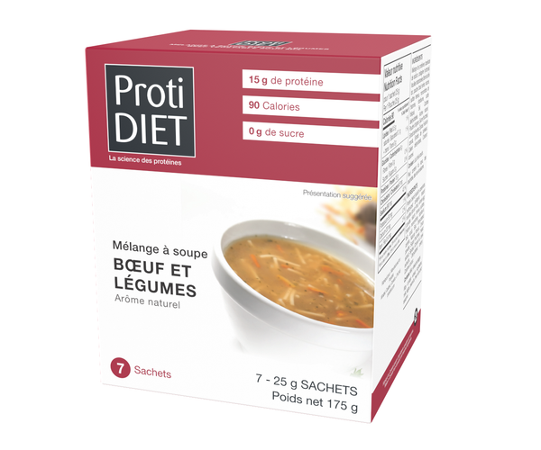 ProtiDiet - High Protein Beef Vegetable Soup Mix | 7 x 25 g – White ...