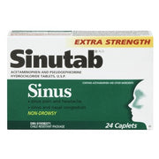 Sinutab - Extra Strength Sinus Day Caplets | 24 Caplets – White Cross E ...
