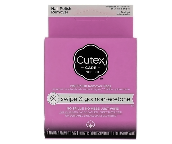 Cutex - Swipe & Go Nail Polish Remover, NON Acetone pads | 10 pk ...