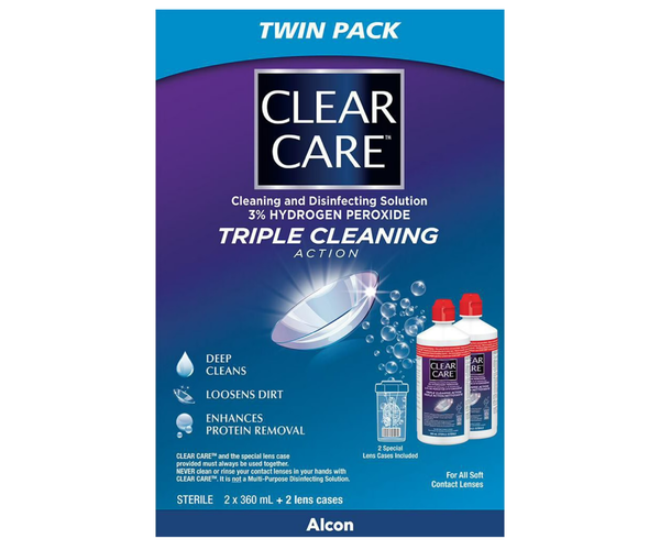 Clear Care - Cleaning & Disinfecting Solution, Triple Cleaning Action ...