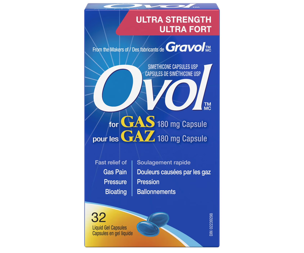 Ovol - Liquid Gel Capsules For Gas, Extra Strength | 32 Capsules ...