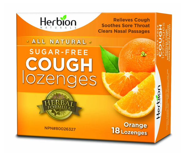 Herbion Naturals - Sugar-Free Cough Lozenges, Orange | 18 Lozenges ...