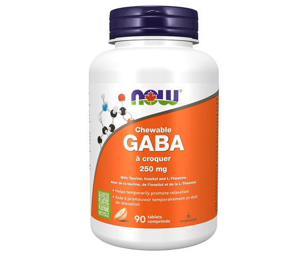 NOW - Chewable GABA 250 mg | 90 Tablets – White Cross E-Store