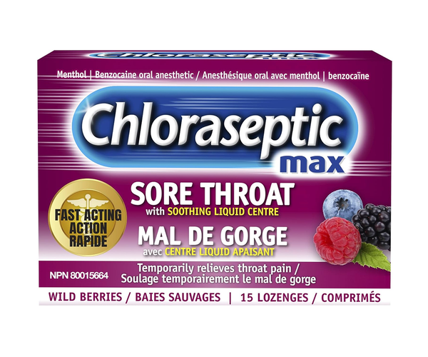 Chloraseptic - Max Fast Acting Sore Throat Lozenges - Wild Berries | 1 ...